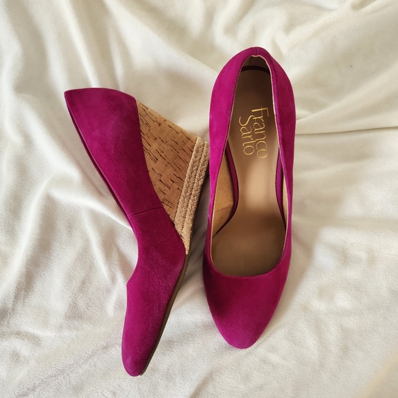 Franco Sarto | Shoes | Franco Sarto Wedge Heel Womens 75 Fuchsia Calix ...